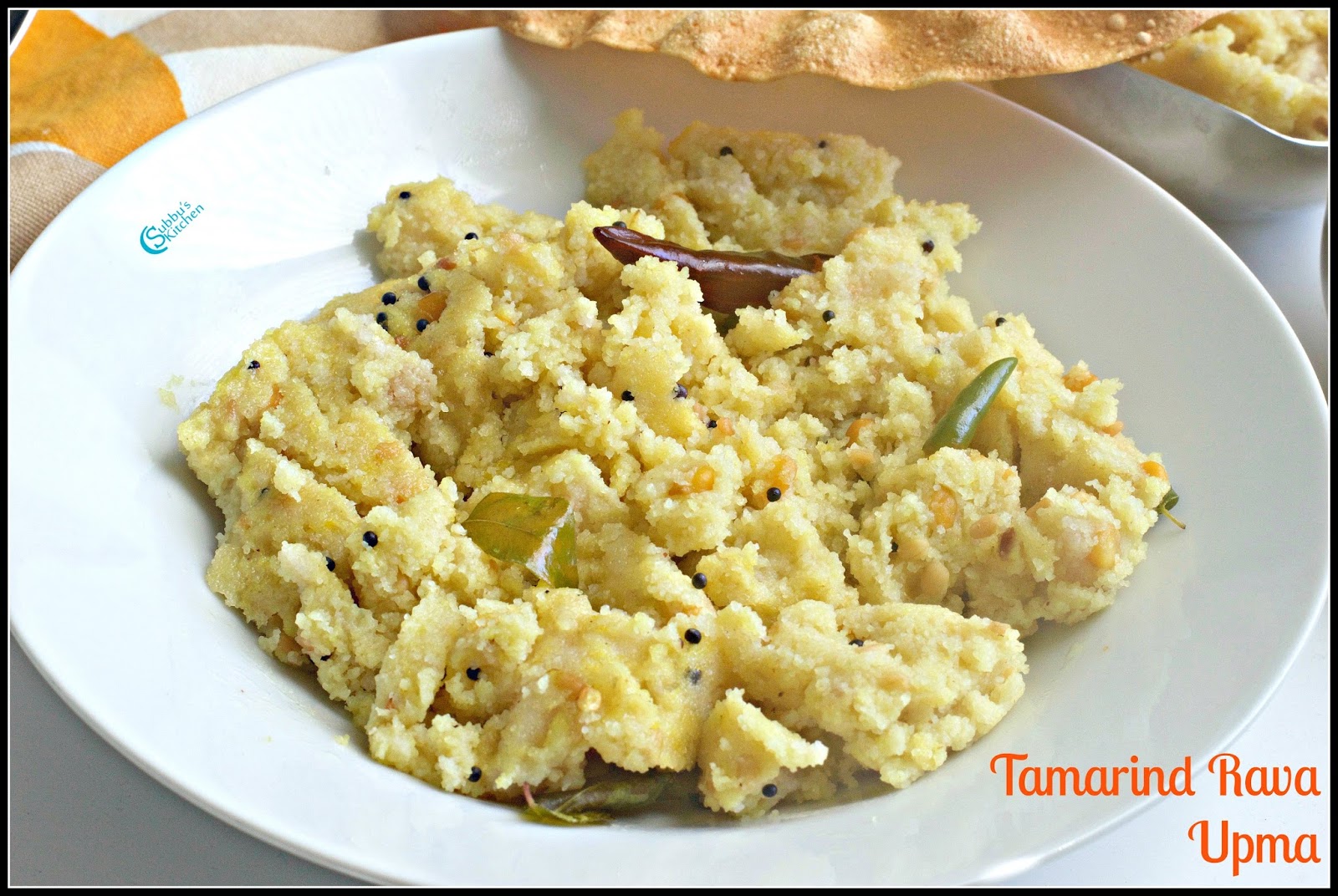 Puli Rawa Upma (Sour Sooji Upma) - Subbus Kitchen