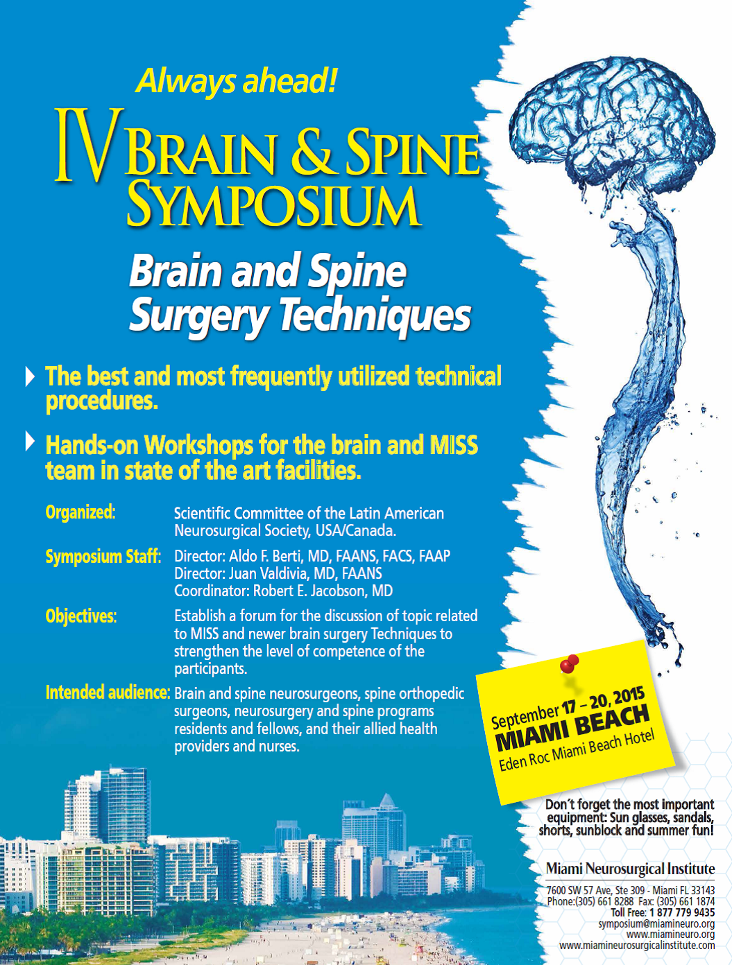 Espacio Neuro: 17-20 Septiembre 2015: IV Brain & Spine Symposium 2015