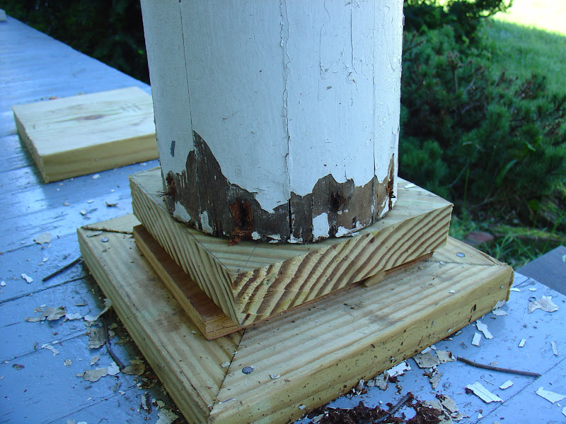 Life at Pugsley: Porch Column Bases 3: Making and replacing the bases