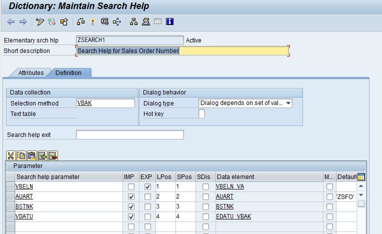 SAP SAMPLE: How to Create Elementary search help