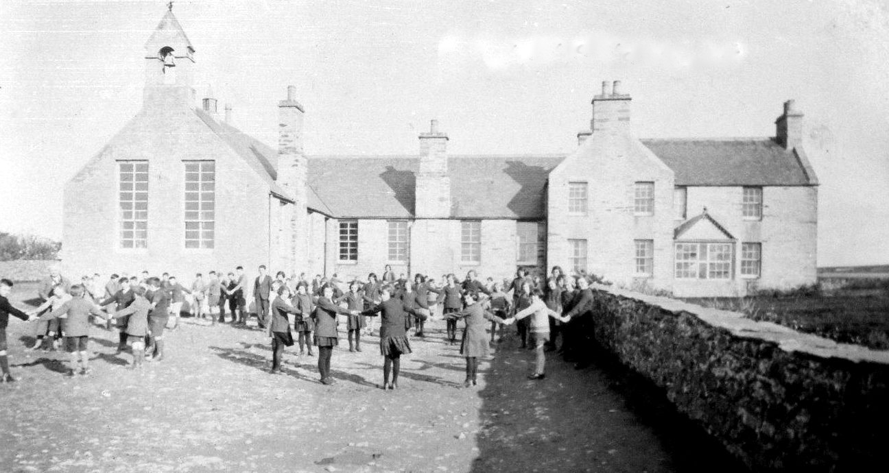 Tour Scotland: Old Photograph Dounby School Orkney Islands Scotland