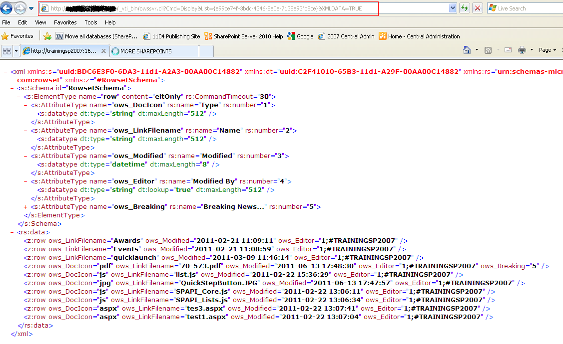Purna's MORE SHAREPOINTS : Sharepoint List Data as XML