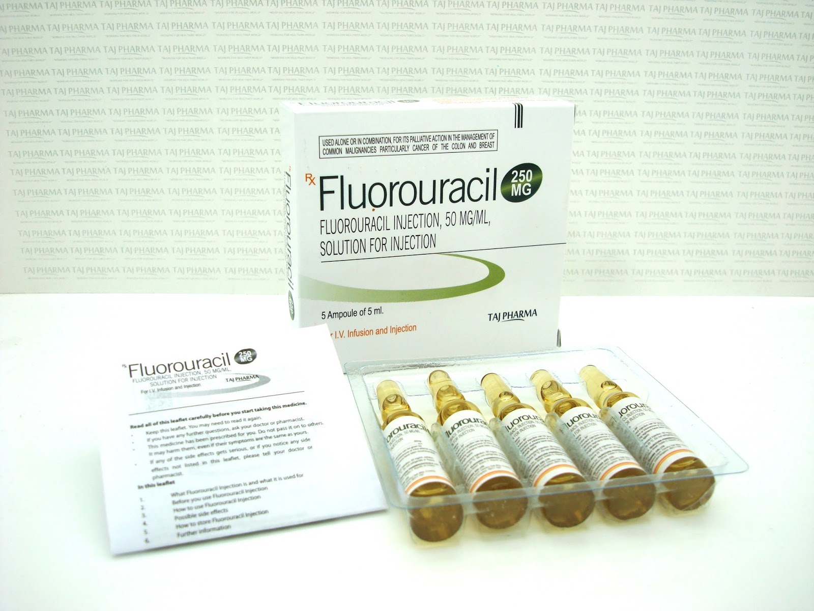 Fluorouracil 250mg/10ml solution for injection