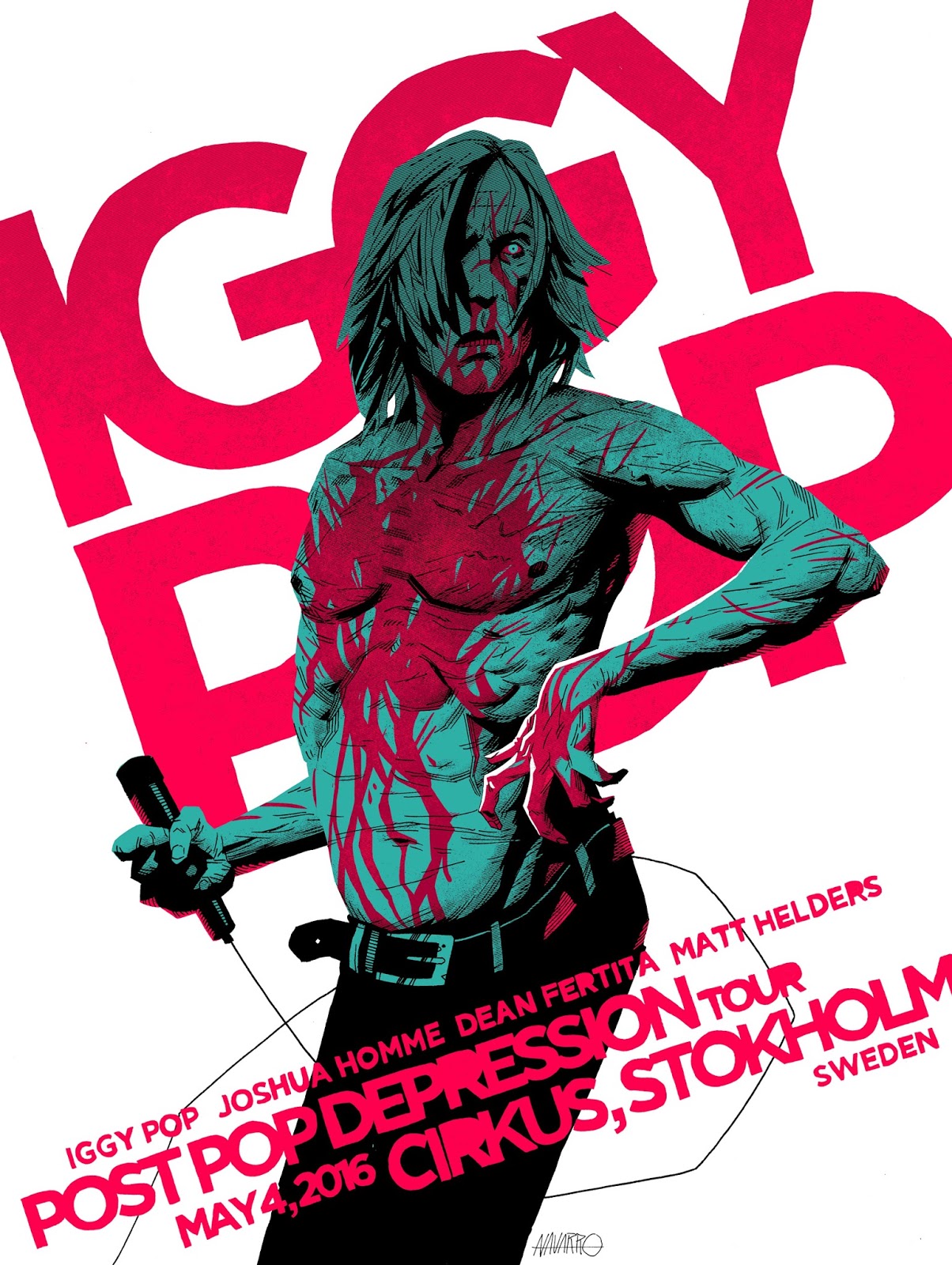 INSIDE THE ROCK POSTER FRAME BLOG: Coke Navarro Iggy Pop Stockholm ...