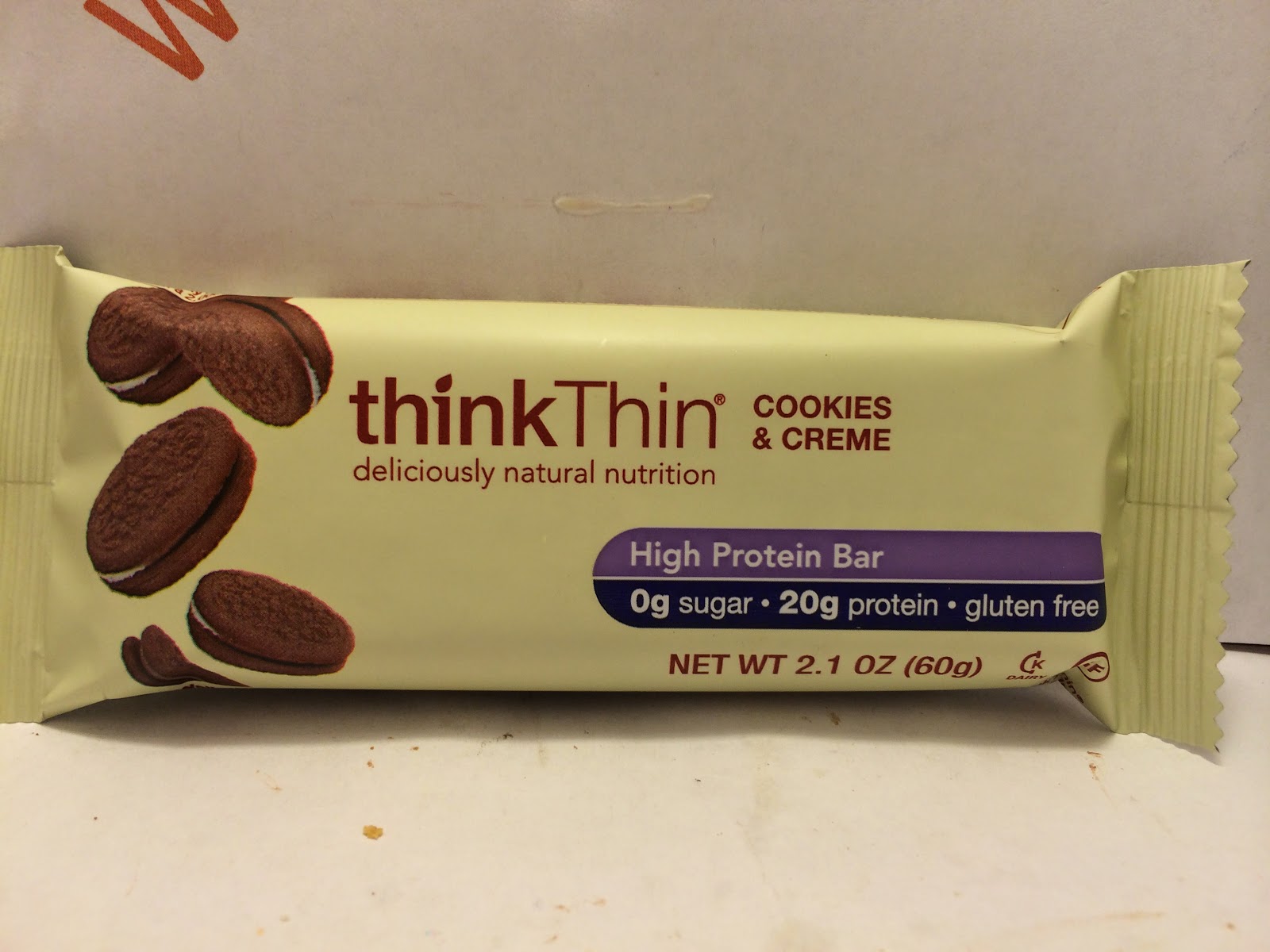 Crazy Food Dude: Review: thinkThin Cookies & Creme High Protein Bar