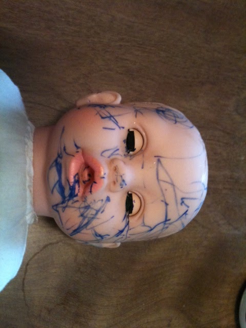 Things I don't want to forget: How to remove sharpie from a baby doll