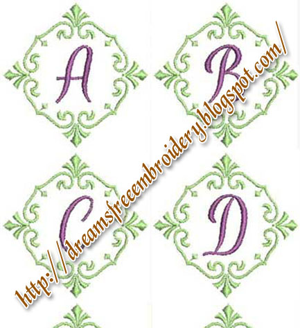 Dreams Free Embroidery: Monogram Free Embroidery