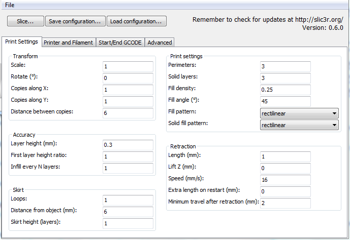 JDS's Reprap blog: Slicing and Hosting Software