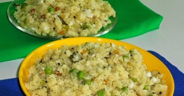 Vidyas Veg Recipes: Rava upma with green peas - Semolina green peas upma