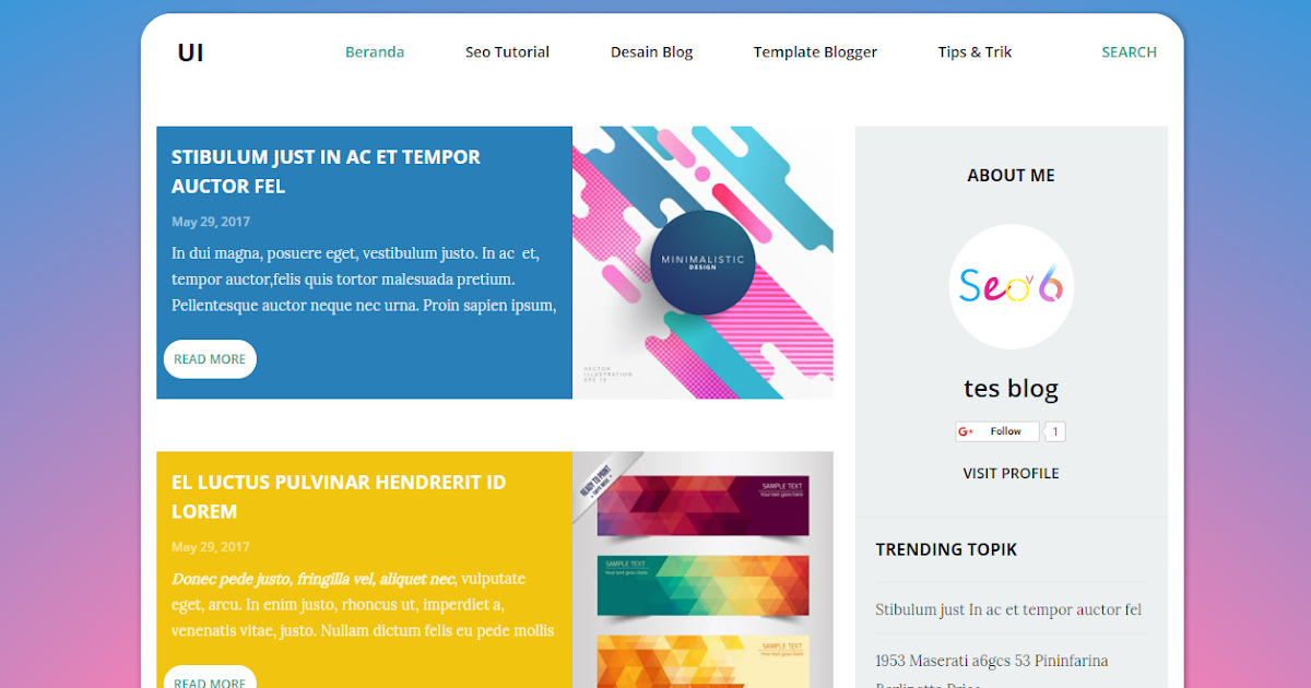UI Design Template Blog