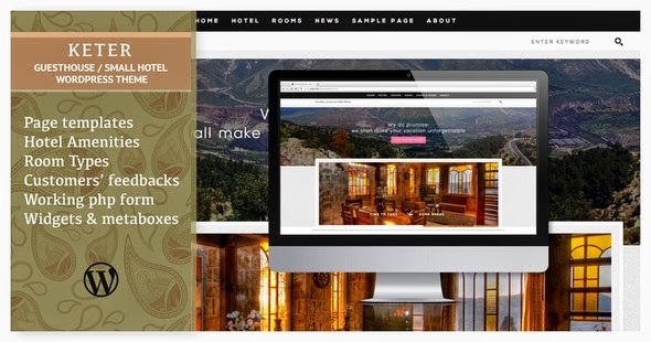 Keter Simple and Clean Hotel Guesthouse WP Theme - Download New Themes