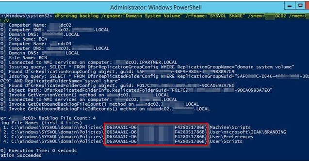 Gonsystem: WINDOWS. DC sync problems. DFSRDIAG