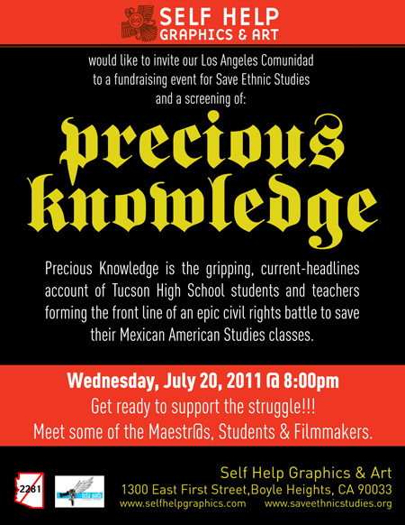 Self Help Graphics & Art: Special screening of PRECIOUS KNOWLEDGE on ...