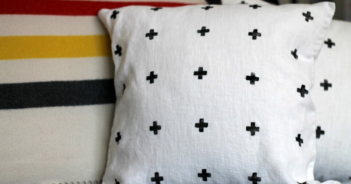 DIY Cross Stamped Pillow Cover — Swiss Lark