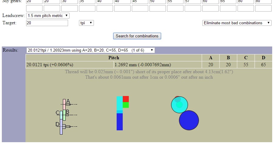 My Lathe: Threading Gears - Calculator