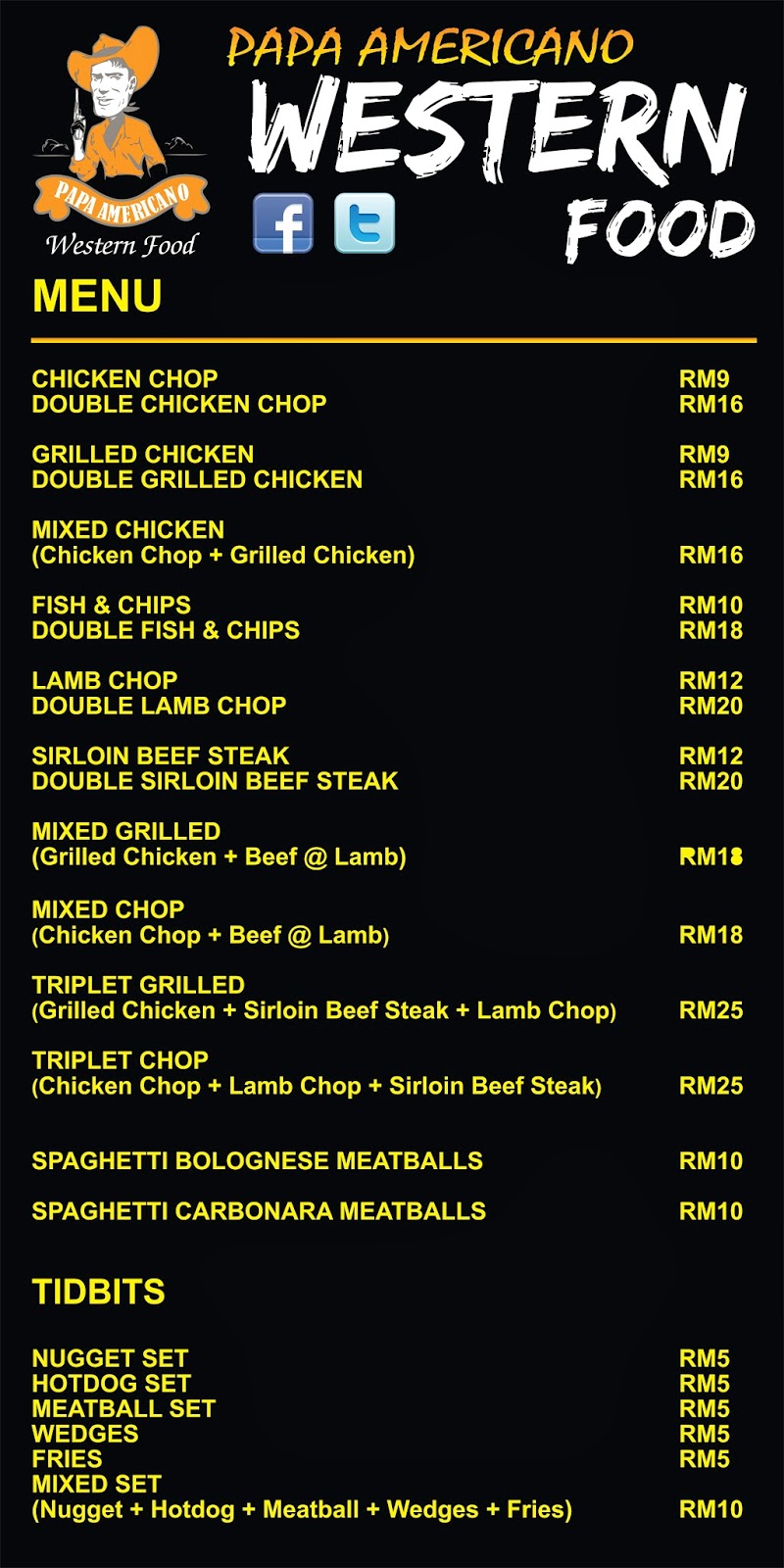 Papa Americano Western Food: MENU