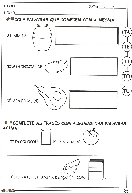 30 ATIVIDADES DE ALFABETIZAÇÃO COM A LETRA T PARA IMPRIMIR!-ESPAÇO EDUCAR