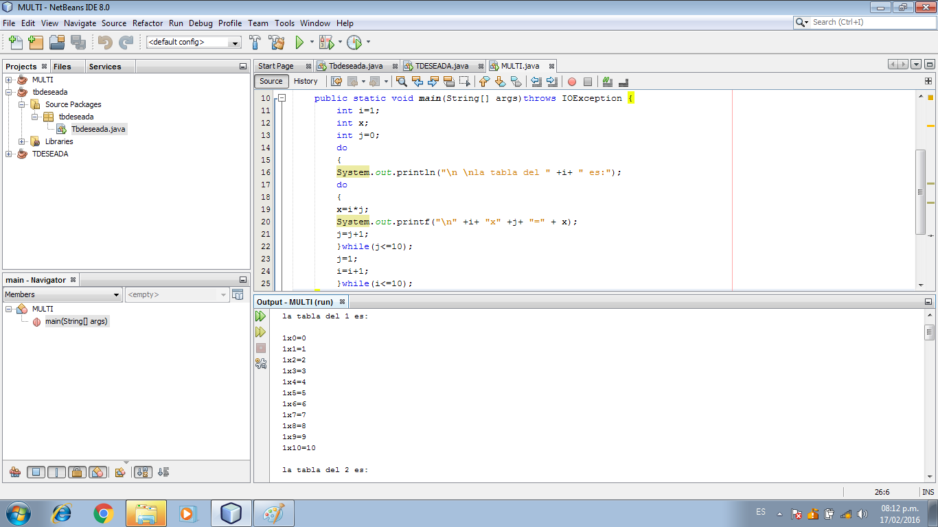 PROGRAMACION JAVA CIES: 2016