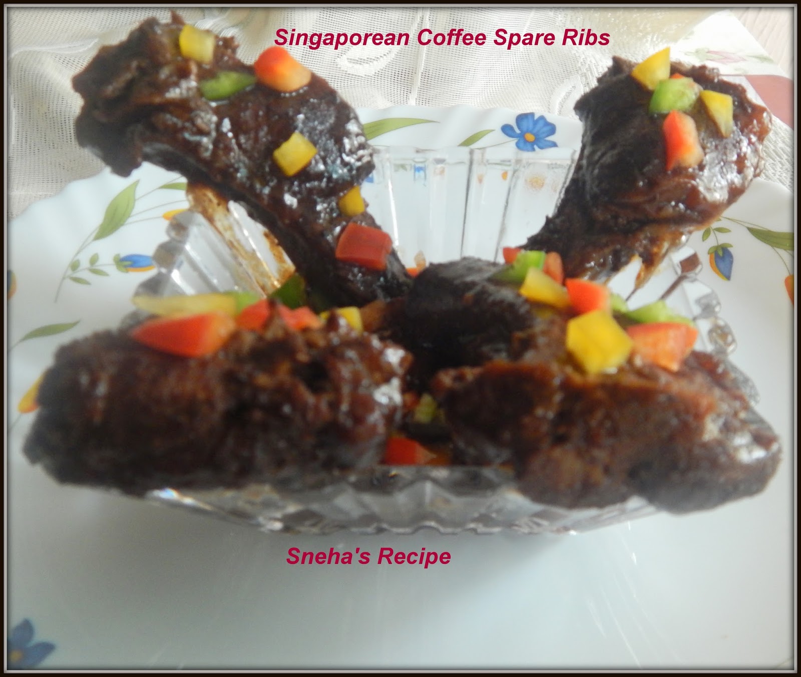 Singaporean Coffee Spare Ribs # FoodieExtravaganza - Sneha's Recipe