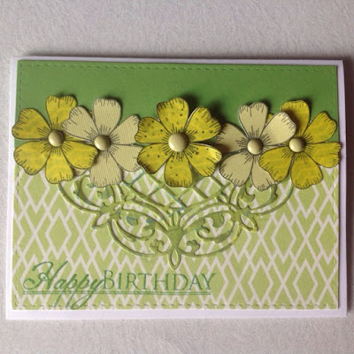 Eva's Scraps N' Cards: Green Floral Birthday Card