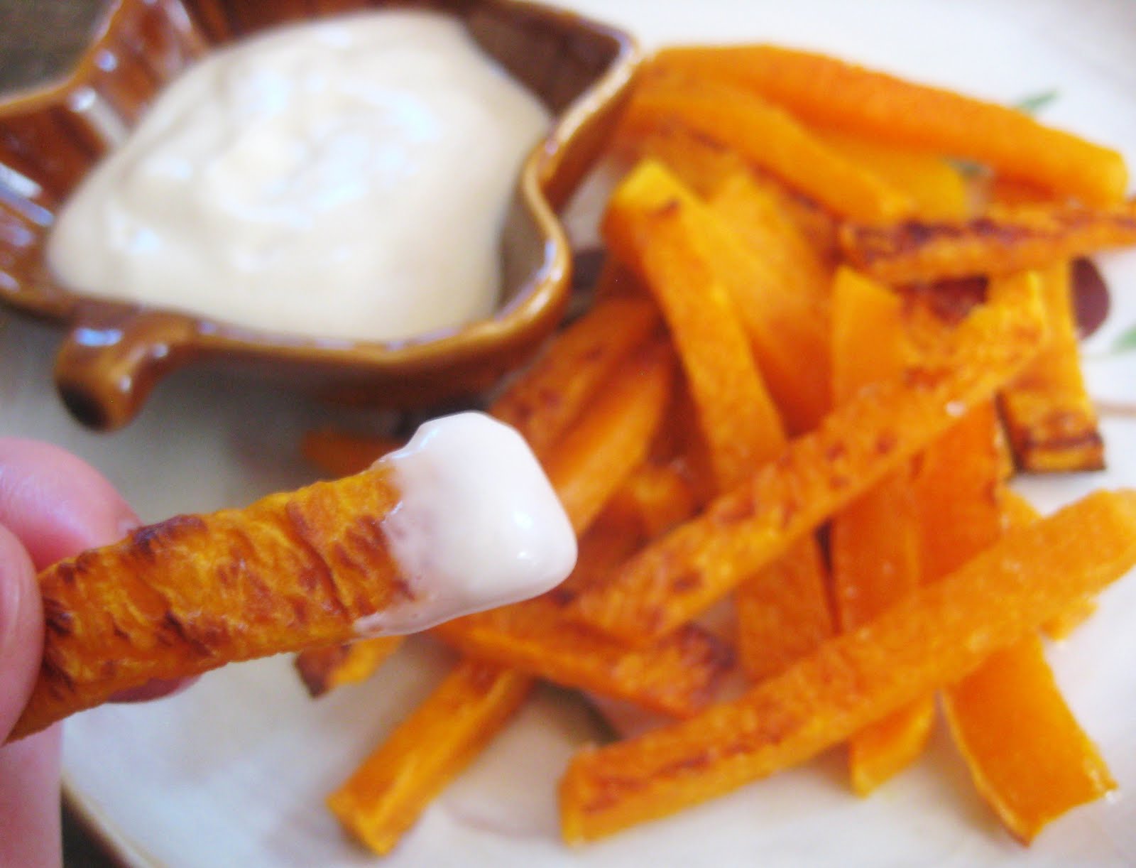 My Fare Foodie.: Butternut Squash Fries w/ Maple-Miso Mayo