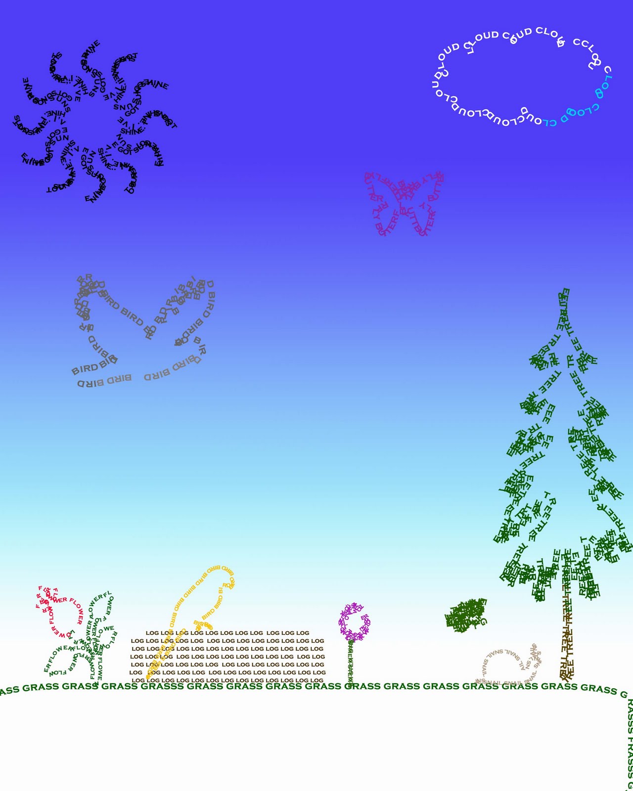 Digital Graphics Text Scene