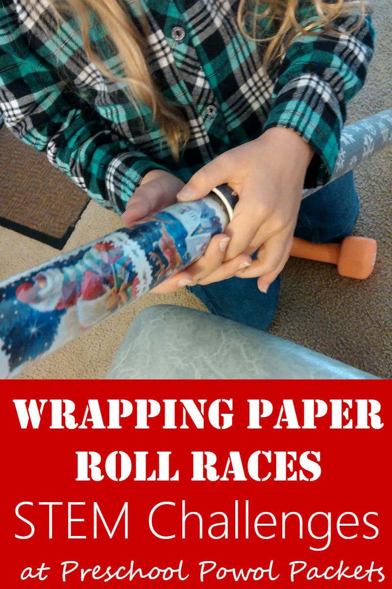 Wrapping Paper Bell Races Christmas STEM Activity | Preschool Powol Packets