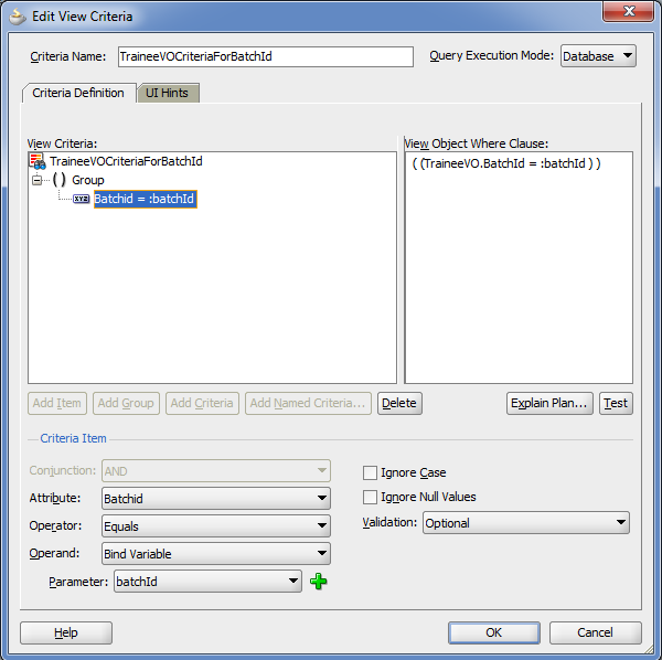 Adf Samples And Links Oracle Adf Create View Criteria And Execute Using Bean