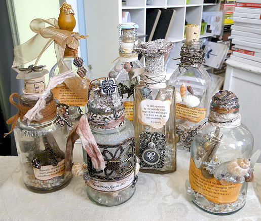 ShaDeeLa Creative Workshops: Vintage Glass Bottles Repurposed as Works ...