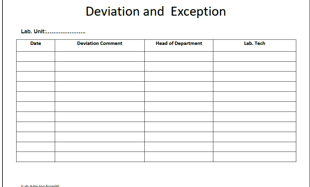 LB-16 Deviation & Exception