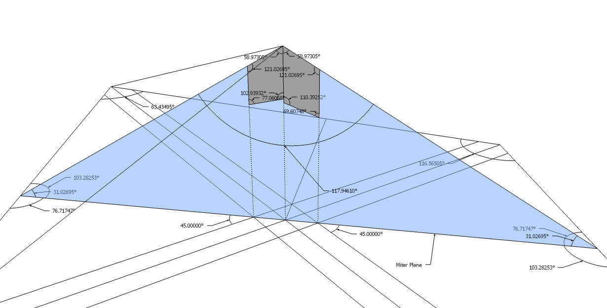 Roof Framing Geometry: Golden Rhombus Parallelogram Roof #2