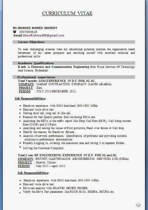 Electronics Technician CV Sample