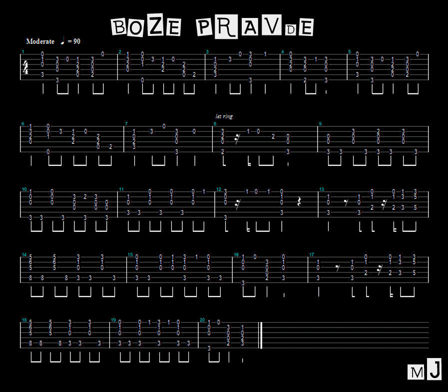 | AKUSTIČNA GITARA |: BOZE PRAVDE NOTE TABOVI GITARA