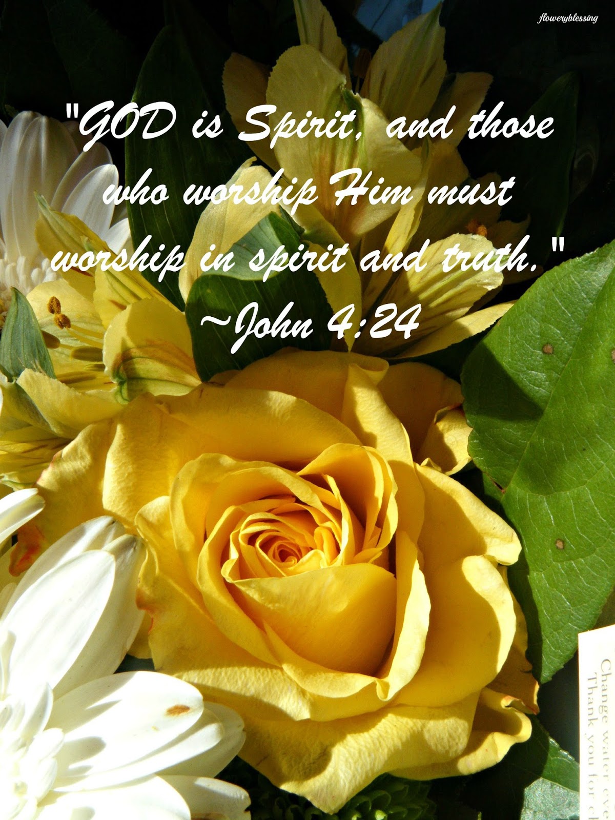 Flowery Blessing: "GOD is Spirit, and those who worship Him must ...