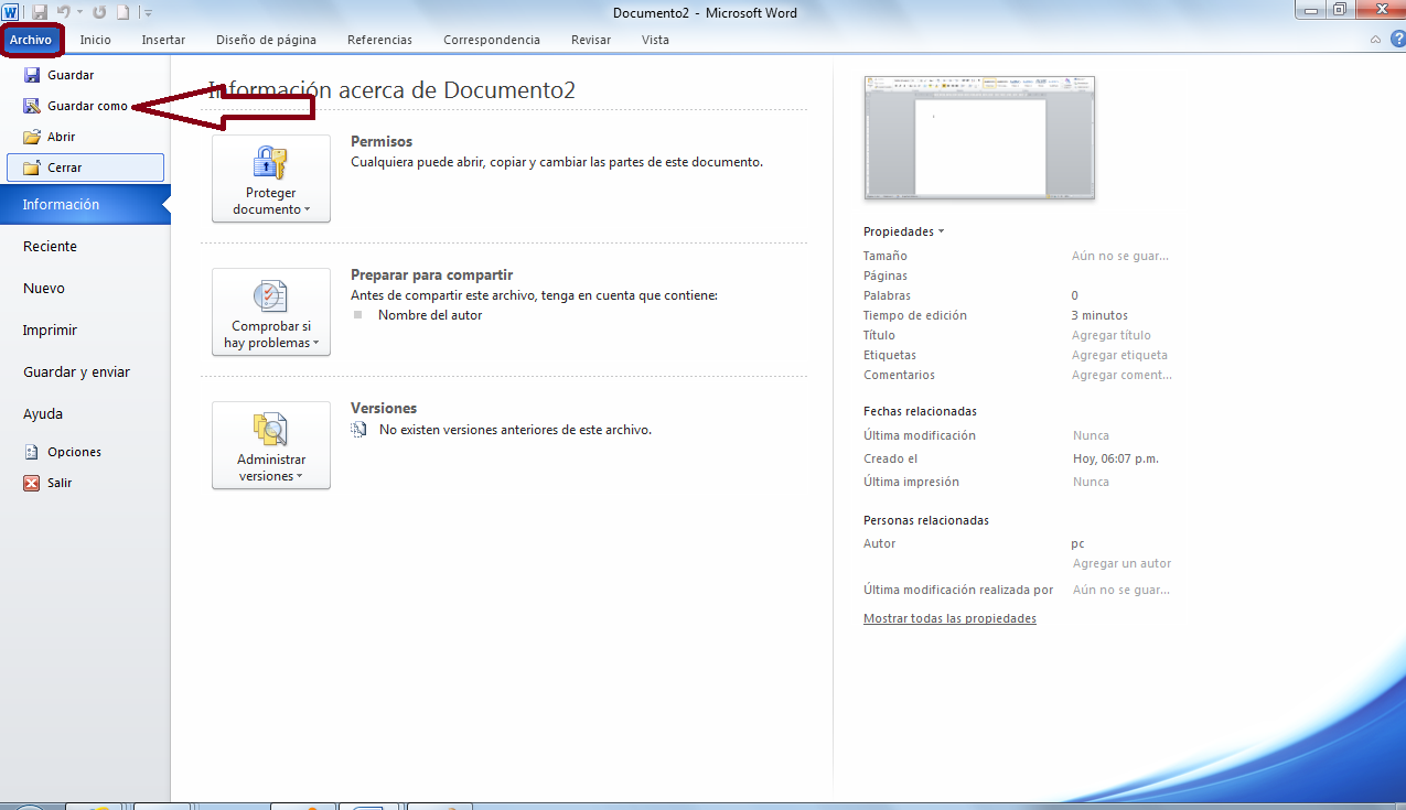 PROCESADOR DE TEXTOS WORD: GUARDAR Y GUARDAR COMO