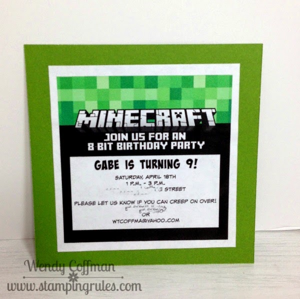 Stamping Rules!: Day 46: Minecraft Party Invite
