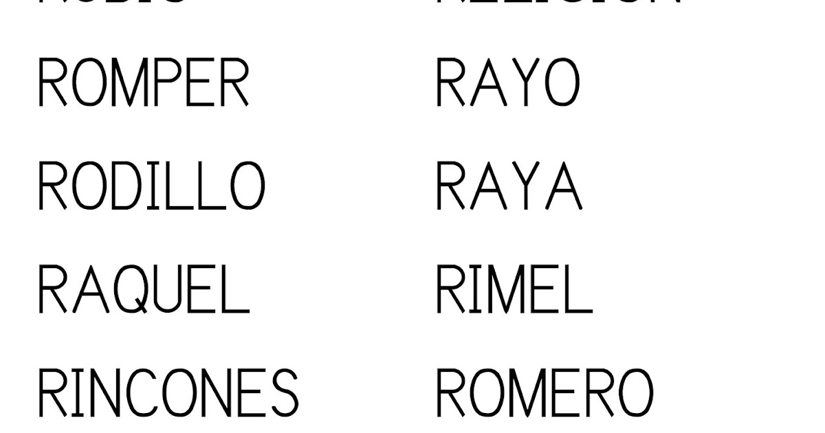 AUDICIÓN Y LENGUAJE 2020: PALABRAS CON /R/ (1º INTERNIVEL)