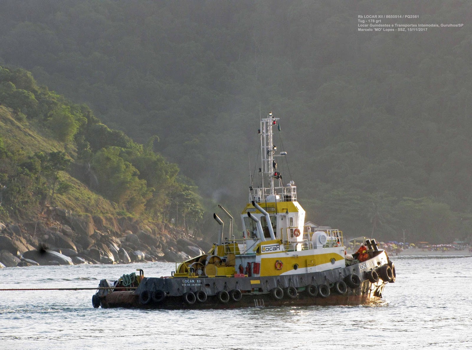 Santos Shiplovers: Rb Locar XII + Barge Locar III, Moving to Santos Roads