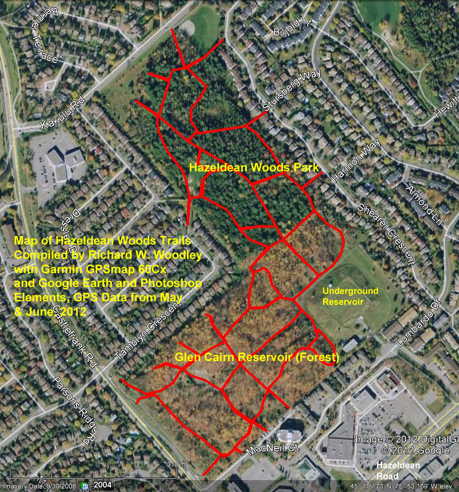 Richard's GPS Trail Maps: Hazeldean Woods Trails