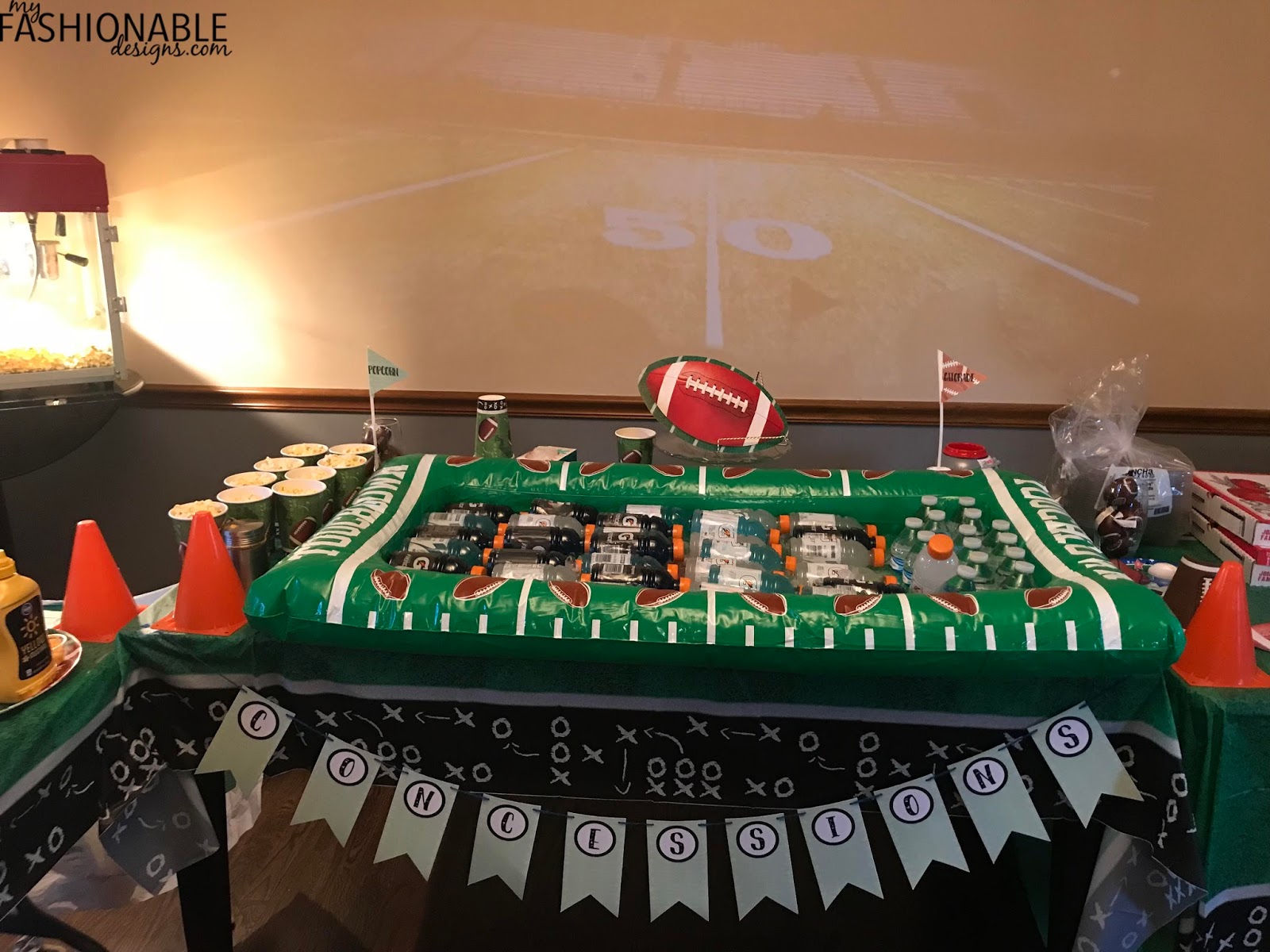 My Fashionable Designs: Football Party on a Budget: Concession Stand Setup