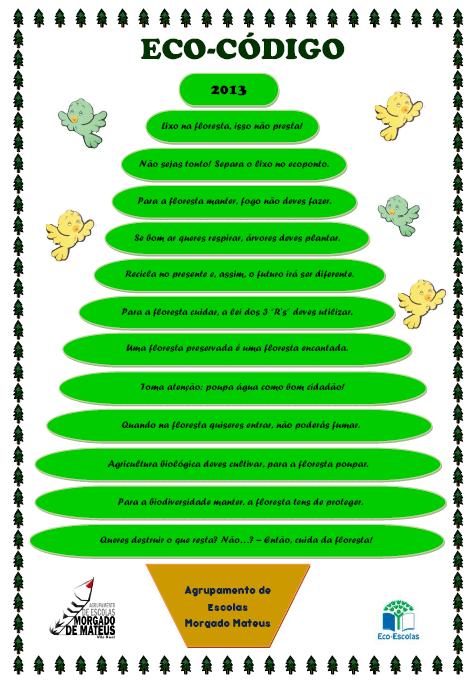 Eco Escolas AEMM: Eis o poster "Eco-Código" do nosso agrupamento!