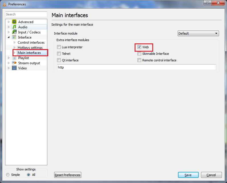 My Apps..: How to enable http interface in VLC Player 2.0.0 (Twoflower)