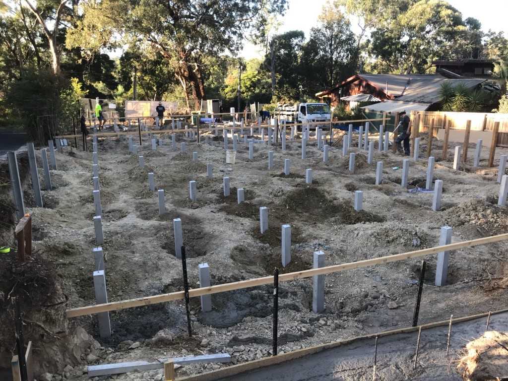 Building Roehampton: Retaining walls and stumps