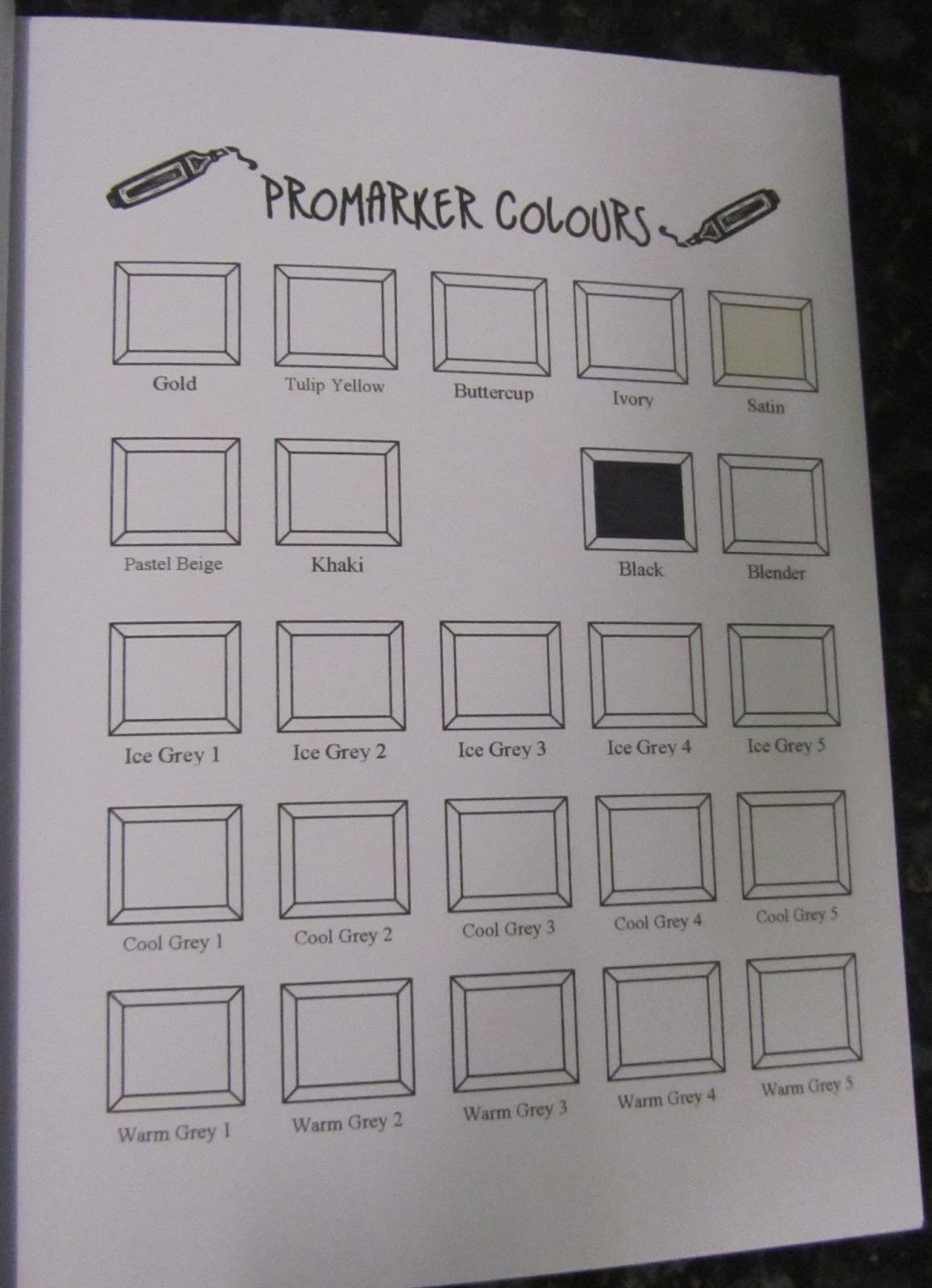 Debs Crafty Creations: ProMarker Colour Chart
