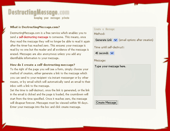 5 Online Tools to Send Secure Self-Destructing Messages ~ ShareNonStop