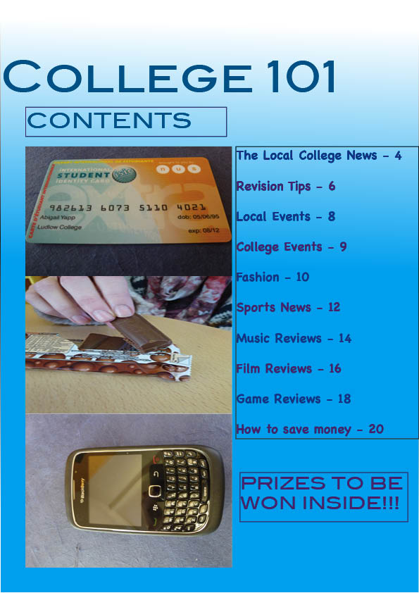 mathew's As Media Coursework Blog: Final Front cover and Contents page
