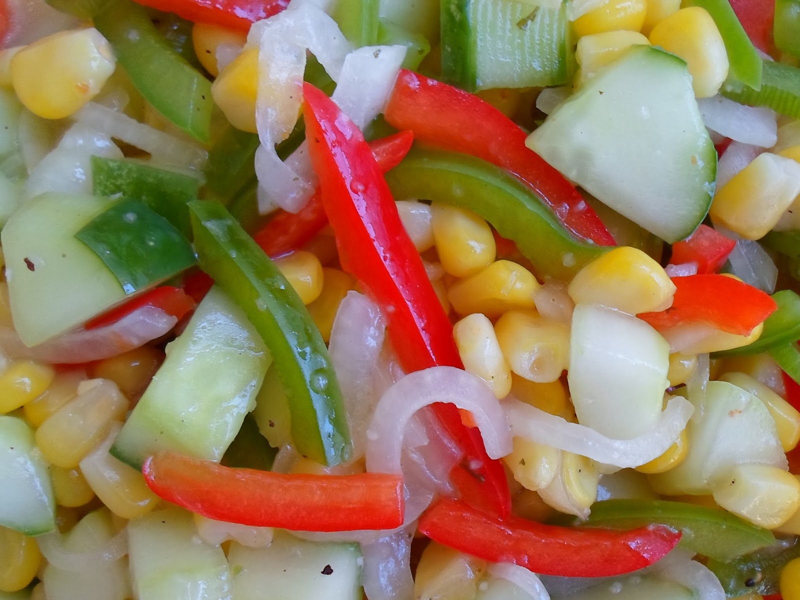Happier Than A Pig In Mud: Corn and Cucumber Picnic Salad