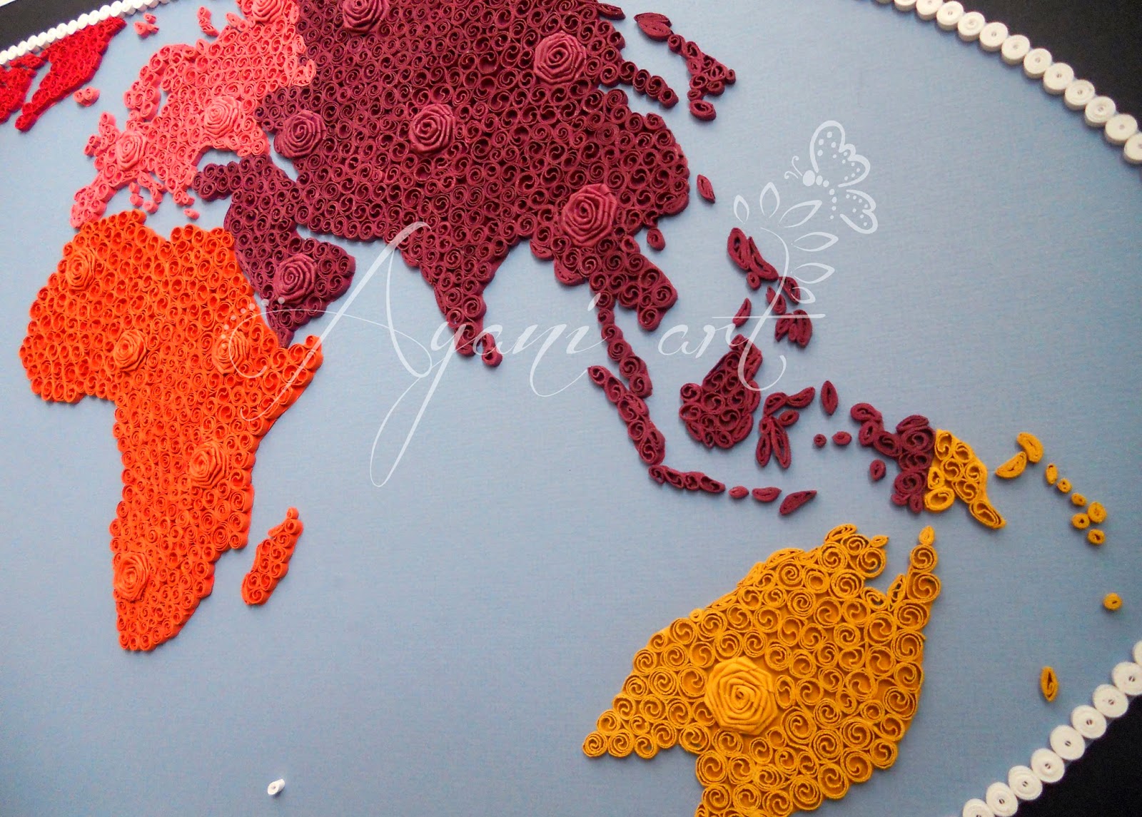 Ayani art: Quilling map...a group project for the Social Work Month