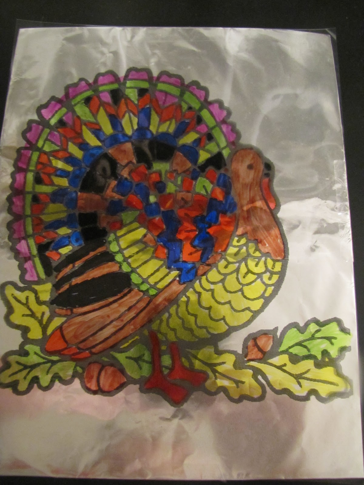 Life is Great in a 31 by 8: Thanksgiving Craft: Faux Stained Glass ...