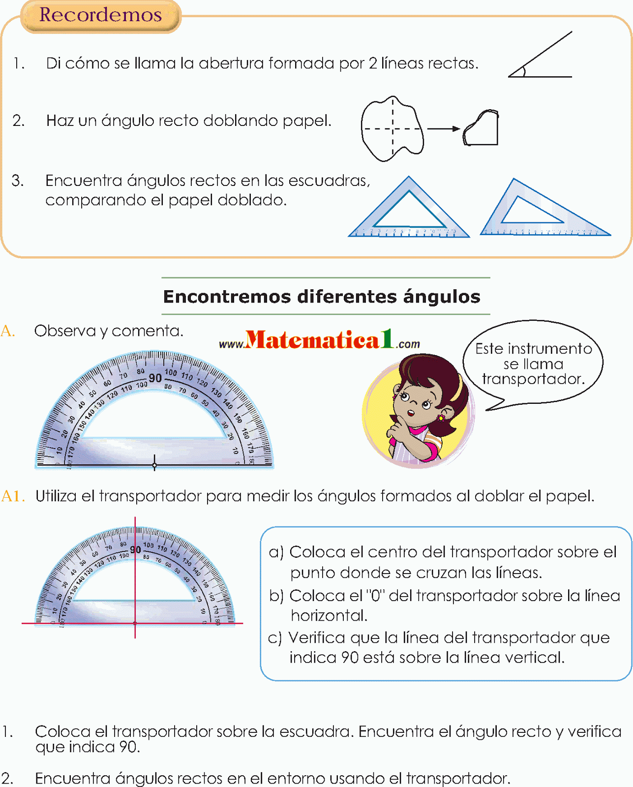 ESTUDIO DE LOS ÁNGULOS Y LAS LÍNEAS , ESCUADRA Y TRANSPORTADOR EN ...
